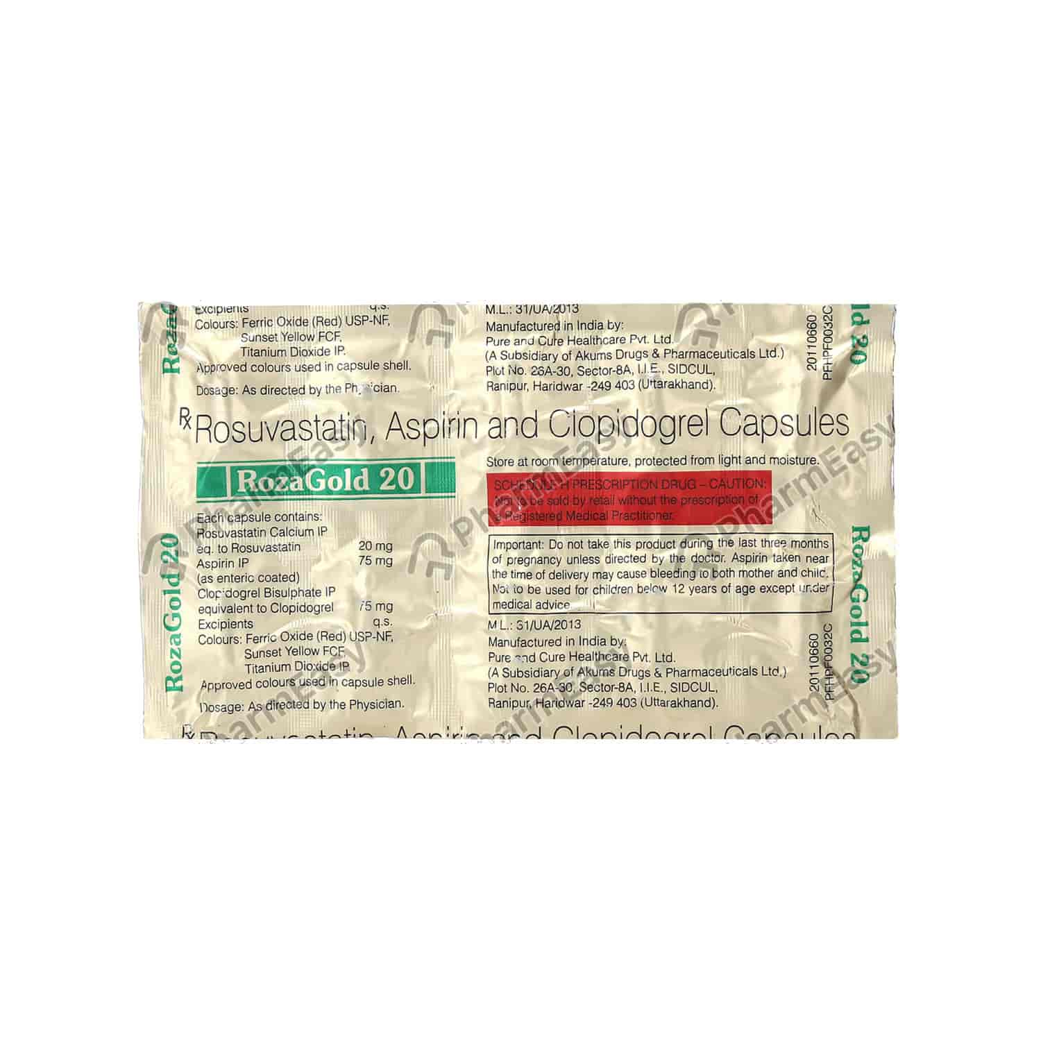 Buy Rozagold 20mg Capsule Online at Flat 18% OFF* | PharmEasy