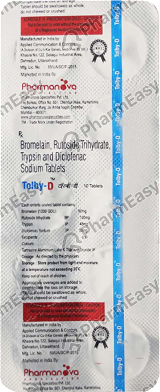 Tolby D Strip Of 10 Tablets: Uses, Side Effects, Price & Dosage | PharmEasy