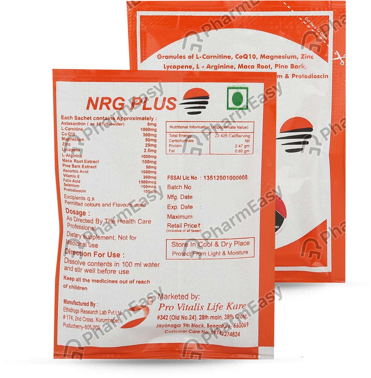 Buy Nrg Plus Orange Flavour Sachet Of 1 Granules Online at Flat 15% OFF ...