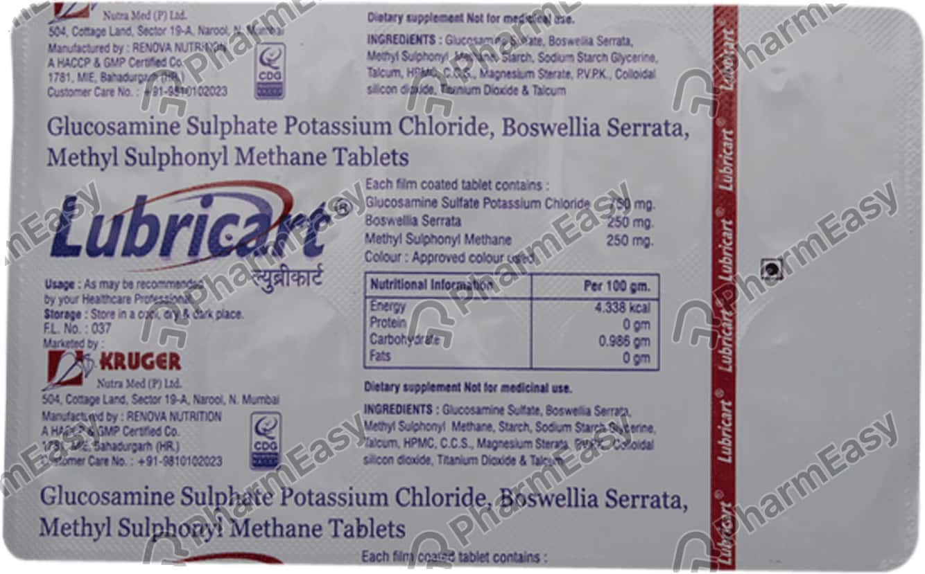 Lubricart Strip Of 10 Tablets: Uses, Side Effects, Price & Dosage ...