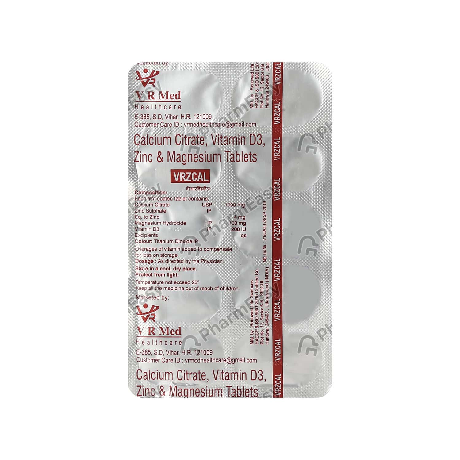 Buy Vrzcal Strip Of 10 Tablets Online at Flat 18% OFF* | PharmEasy