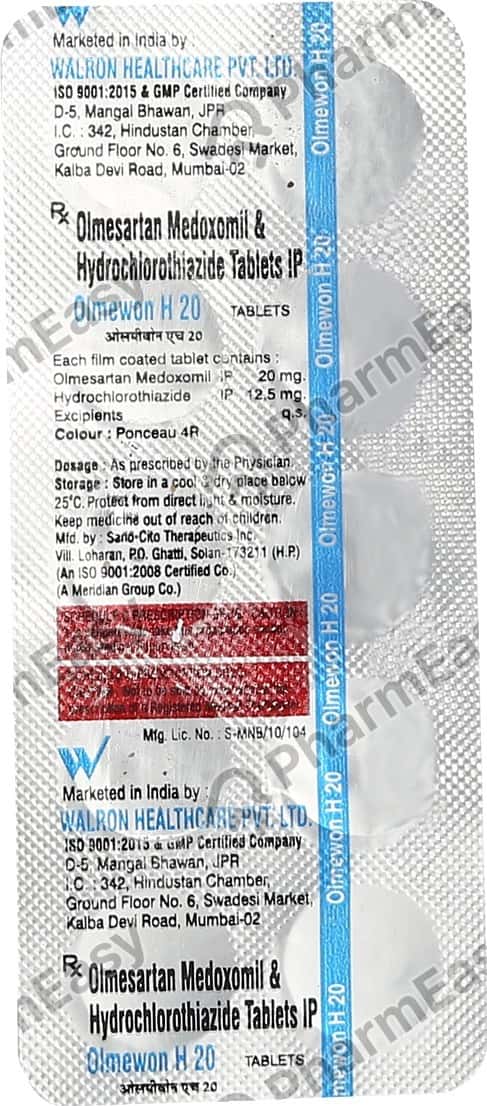 Olmo H 20mg Tablet: Uses, Side Effects, Price & Dosage | PharmEasy