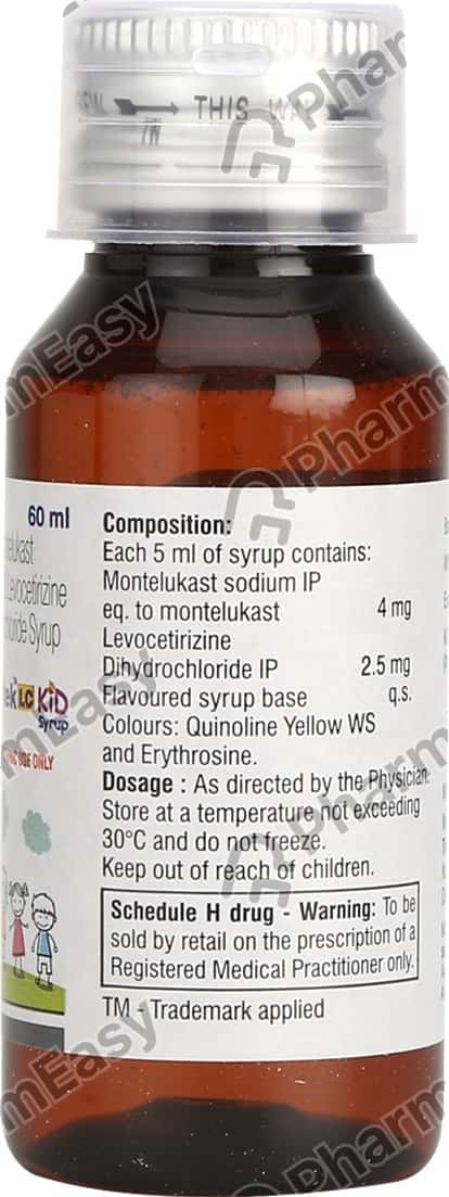 Montek Lc Kid Syrup 60ml: Uses, Side Effects, Price & Dosage | PharmEasy