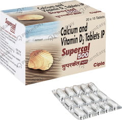 Supercal 500mg Strip Of 15 Tablets: Uses, Side Effects, Price & Dosage ...
