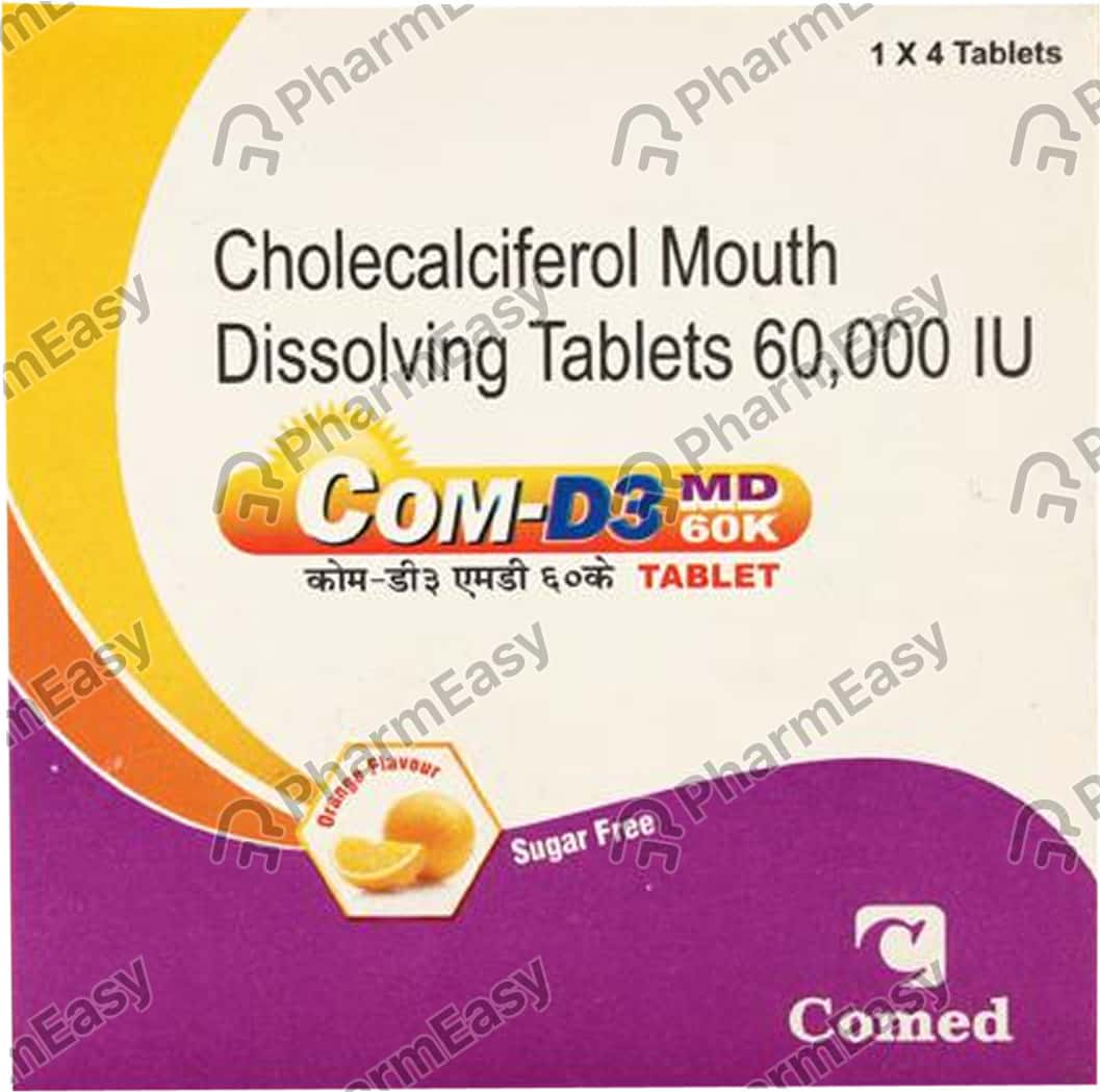 Com D3 Md 60000 IU Tablet (4): Uses, Side Effects, Price & Dosage ...