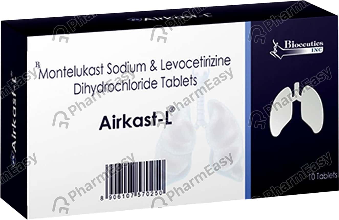 Airkast L Strip Of 10 Tablets: Uses, Side Effects, Price & Dosage ...