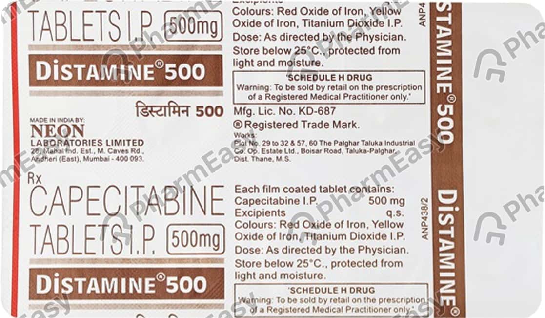 Distamine 500 MG Tablet (10): Uses, Side Effects, Price & Dosage ...