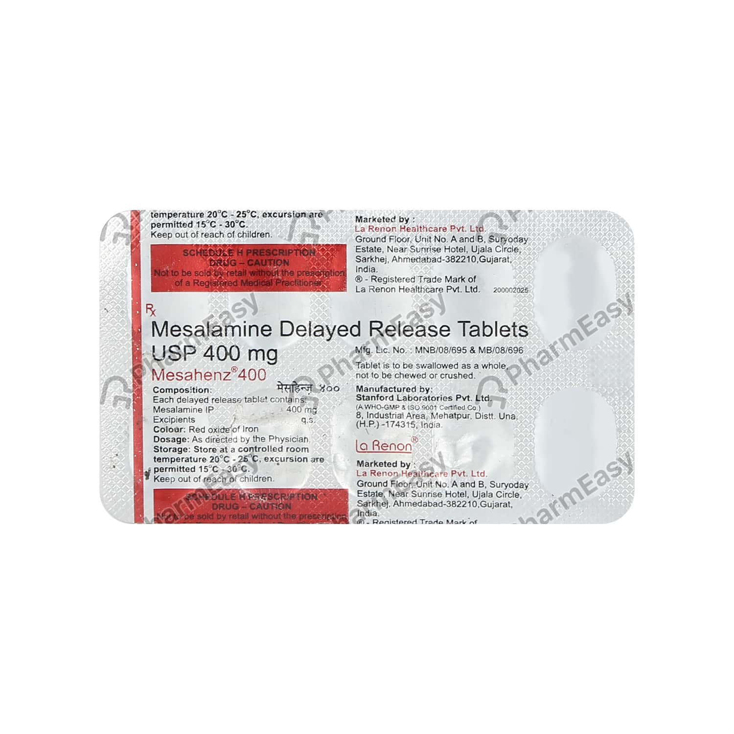 Buy Mesahenz 400 MG Tablet (10) Online at Flat 18% OFF* | PharmEasy