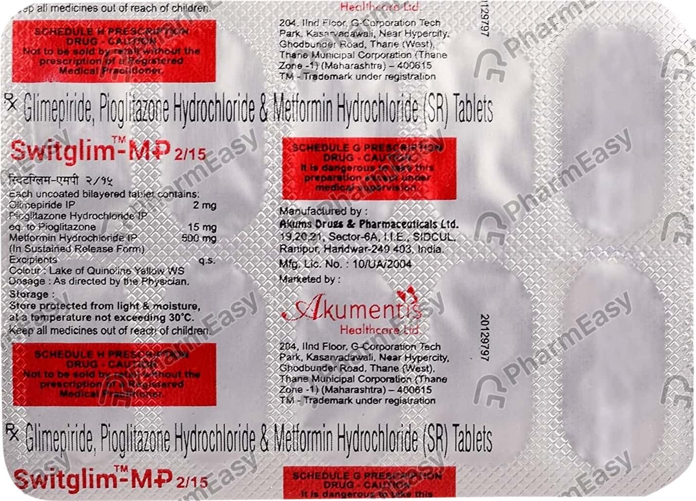 Switglim Mp 2/15mg Strip Of 10 Tablets: Uses, Side Effects, Price ...