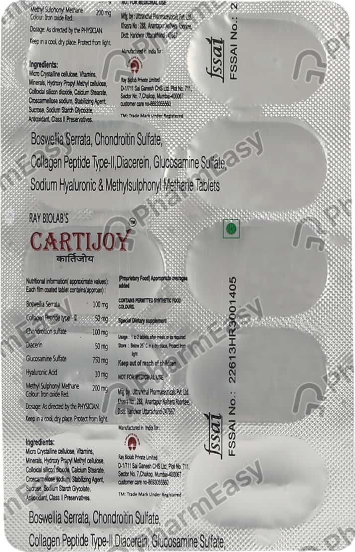 Buy Cartijoy Strip Of 10 Tablets Online at Flat 15% OFF | PharmEasy