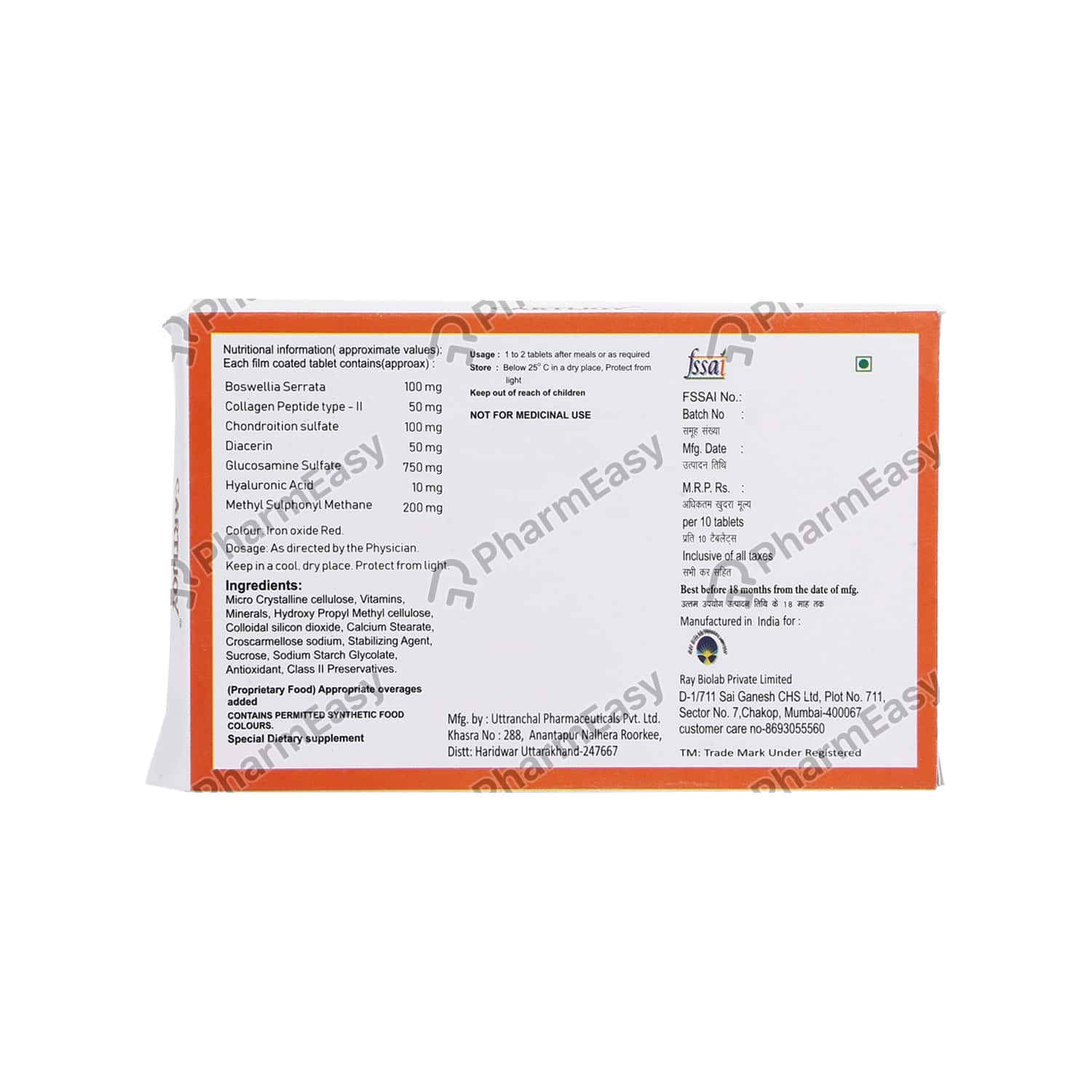 Buy Cartijoy Tablet (10) Online at Flat 18% OFF* | PharmEasy