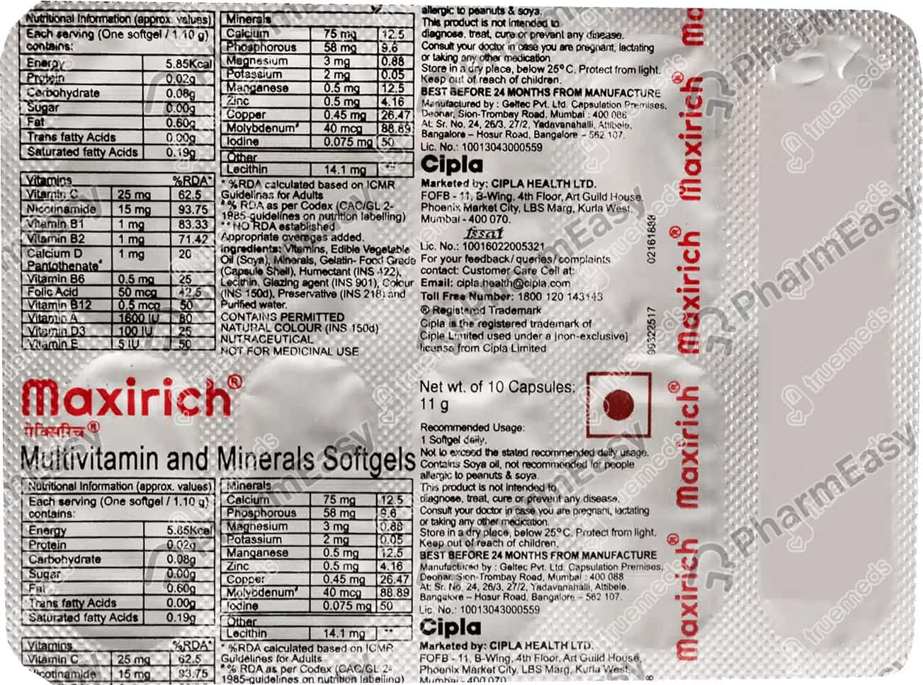 Buy Max Rich Capsule 10'S Online at Flat 15% OFF | PharmEasy