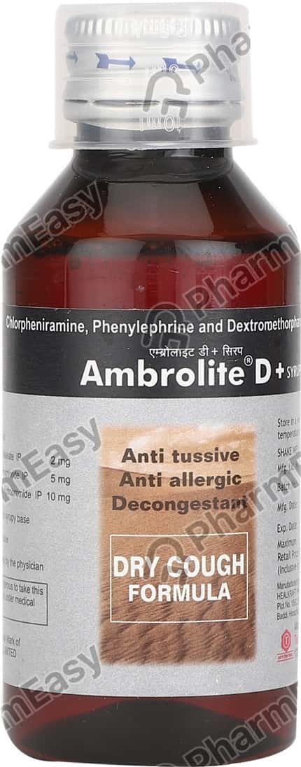 Ambrolite D Plus Bottle Of 100ml Syrup: Uses, Side Effects, Price ...