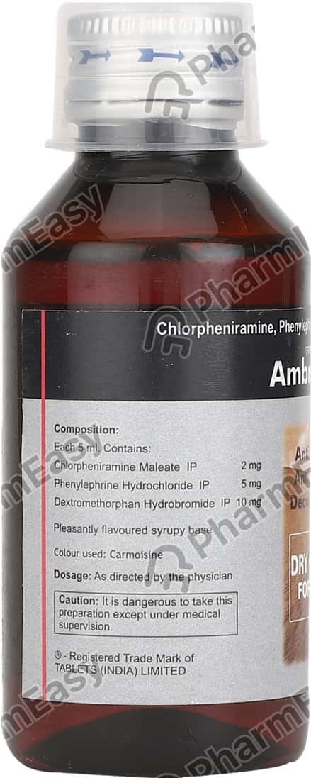 Ambrolite D Plus Bottle Of 100ml Syrup: Uses, Side Effects, Price ...