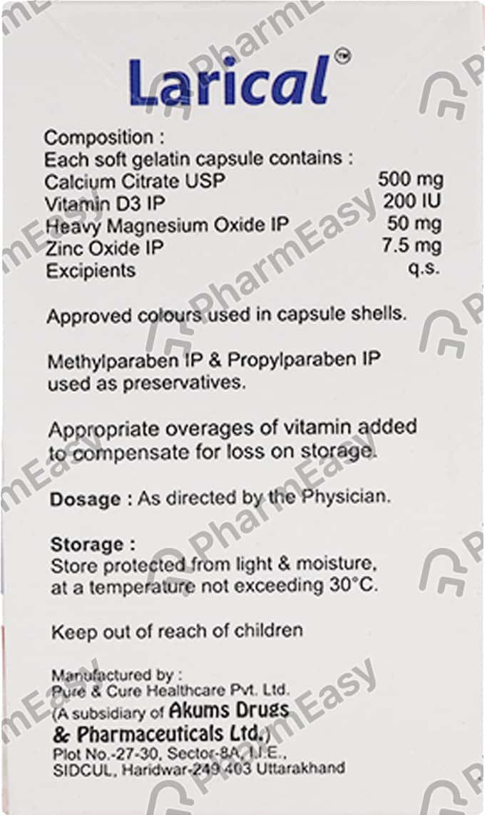 Buy Larical Capsules Online at Flat 15% OFF | PharmEasy