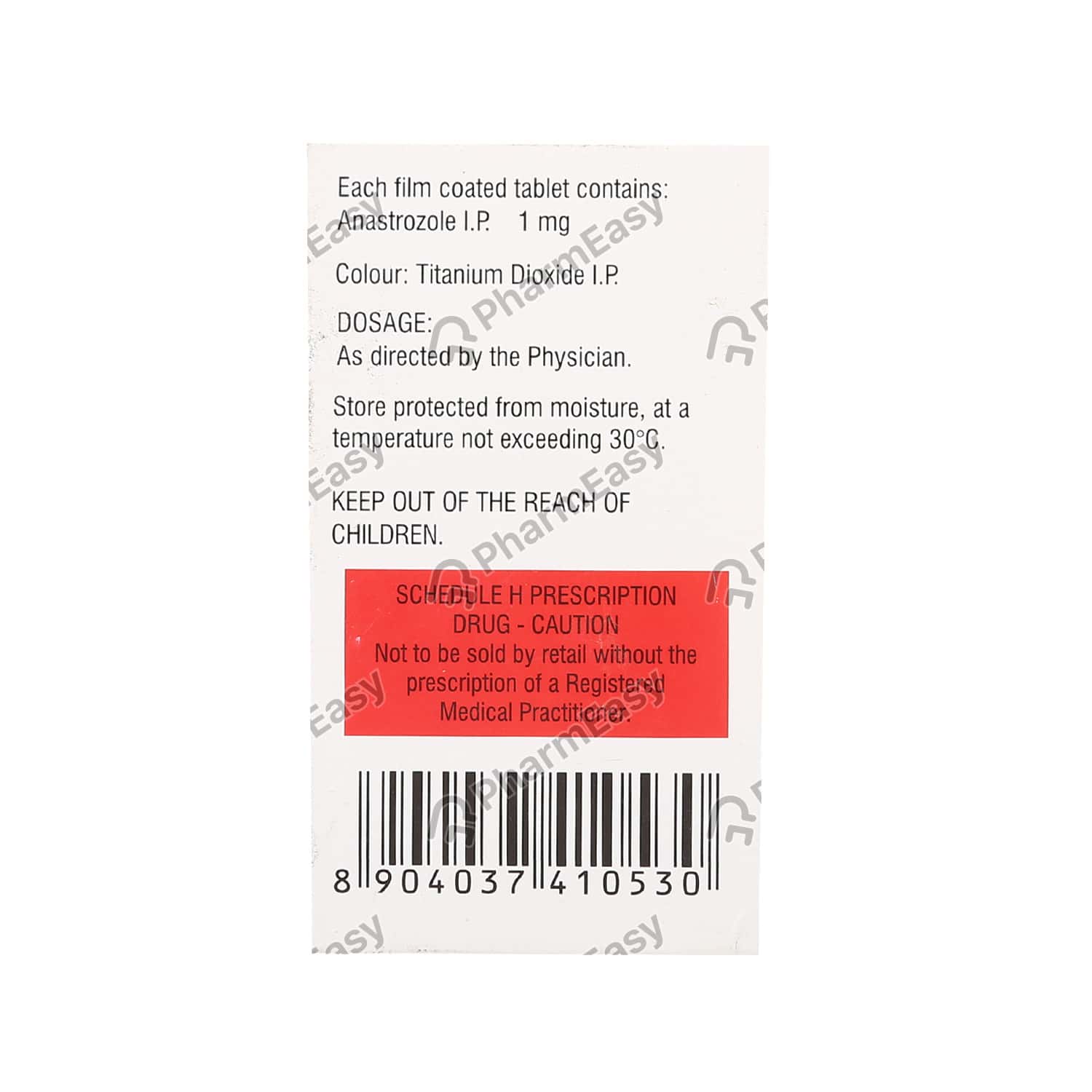 Buy Anastronat 1 MG Tablet (30) Online at Flat 18% OFF* | PharmEasy