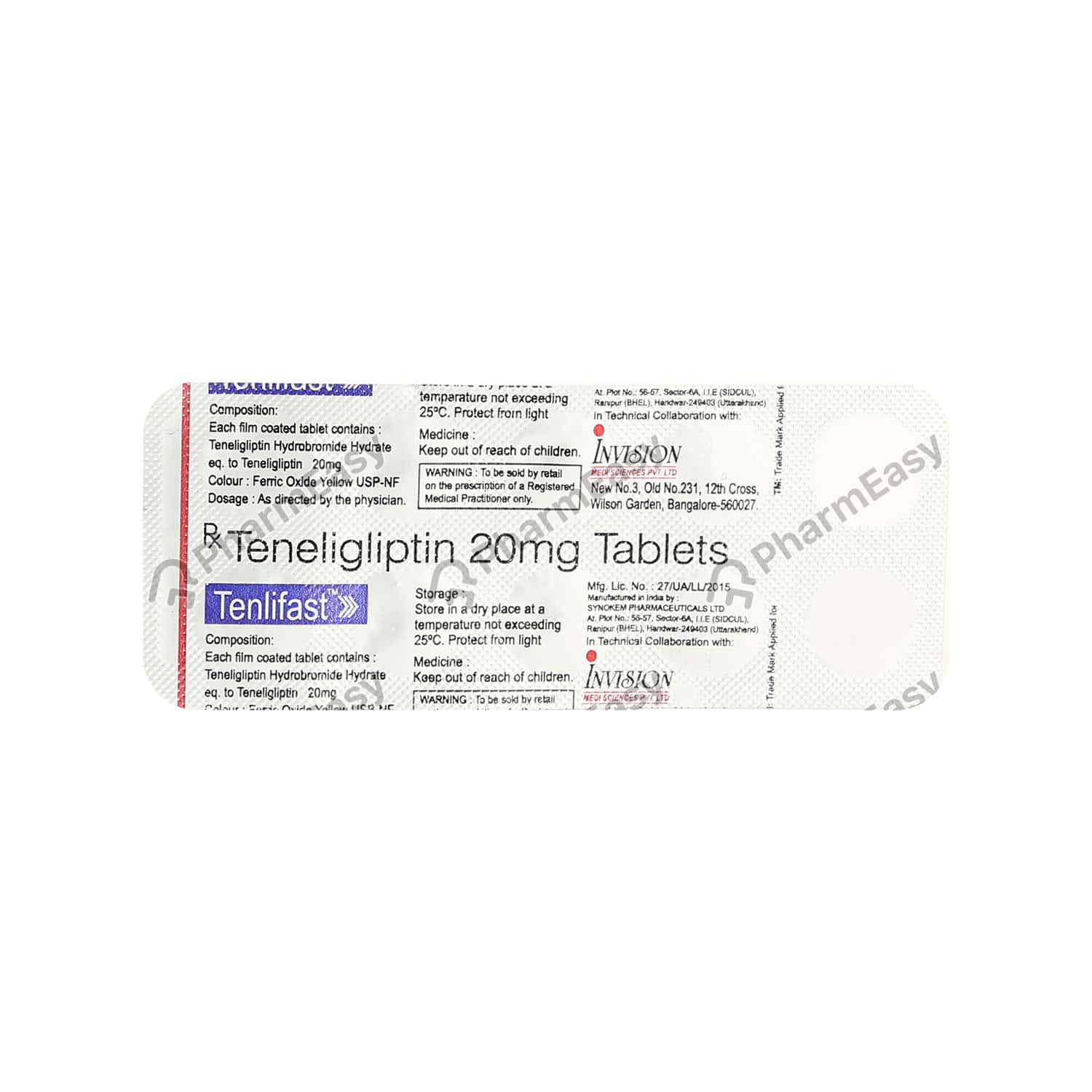 Tenlifast 20 MG Tablet (10) - Uses, Side Effects, Dosage, Composition ...
