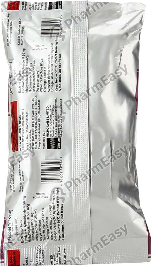 Meconerv Forte Ampoule Of 2ml Injection: Uses, Side Effects, Price ...