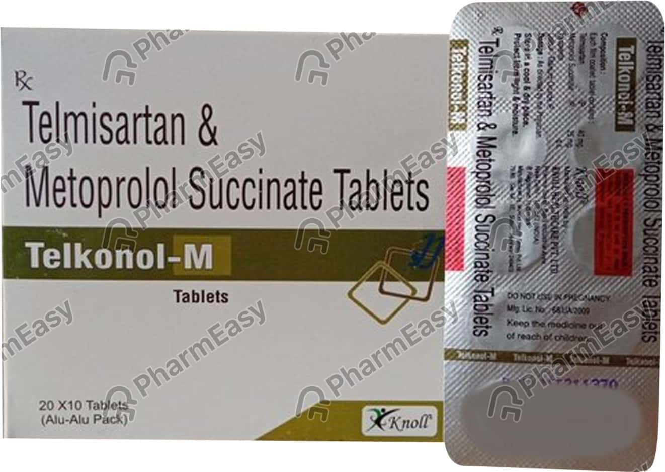 Telkonol M Strip Of 10 Tablets: Uses, Side Effects, Price & Dosage ...