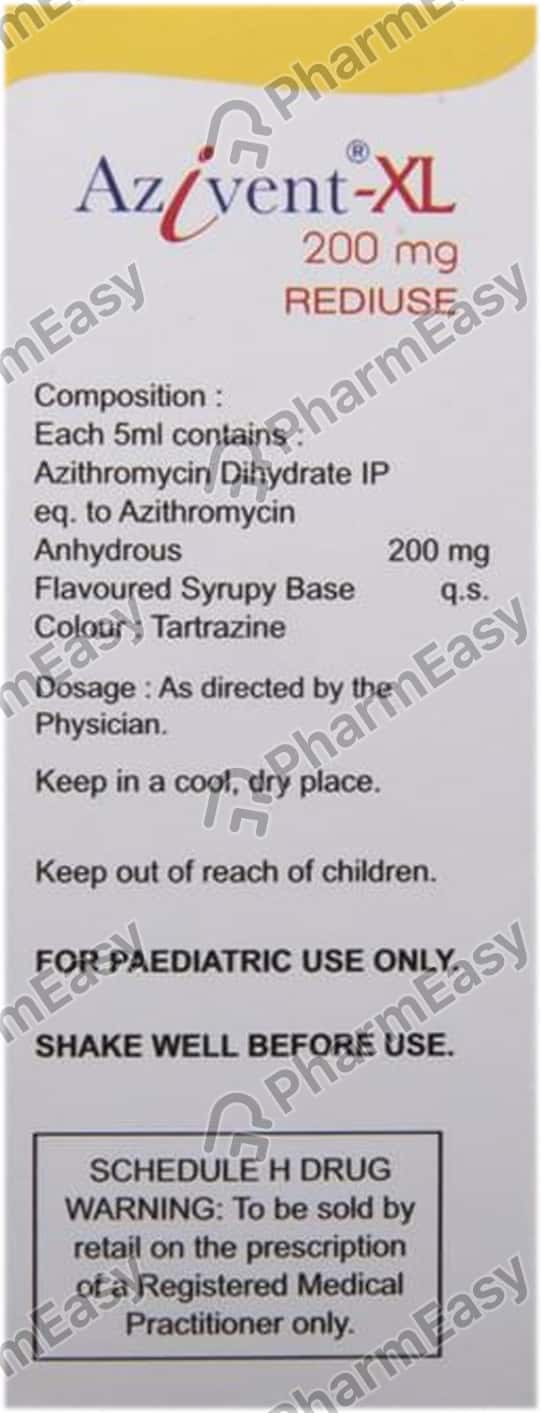 Azivent Xl 200 MG/5ML Suspension (30): Uses, Side Effects, Price ...