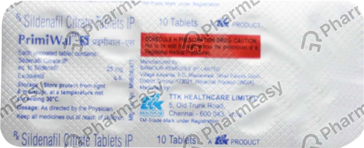 Primiwal S 25 MG Tablet (10): Uses, Side Effects, Price & Dosage ...