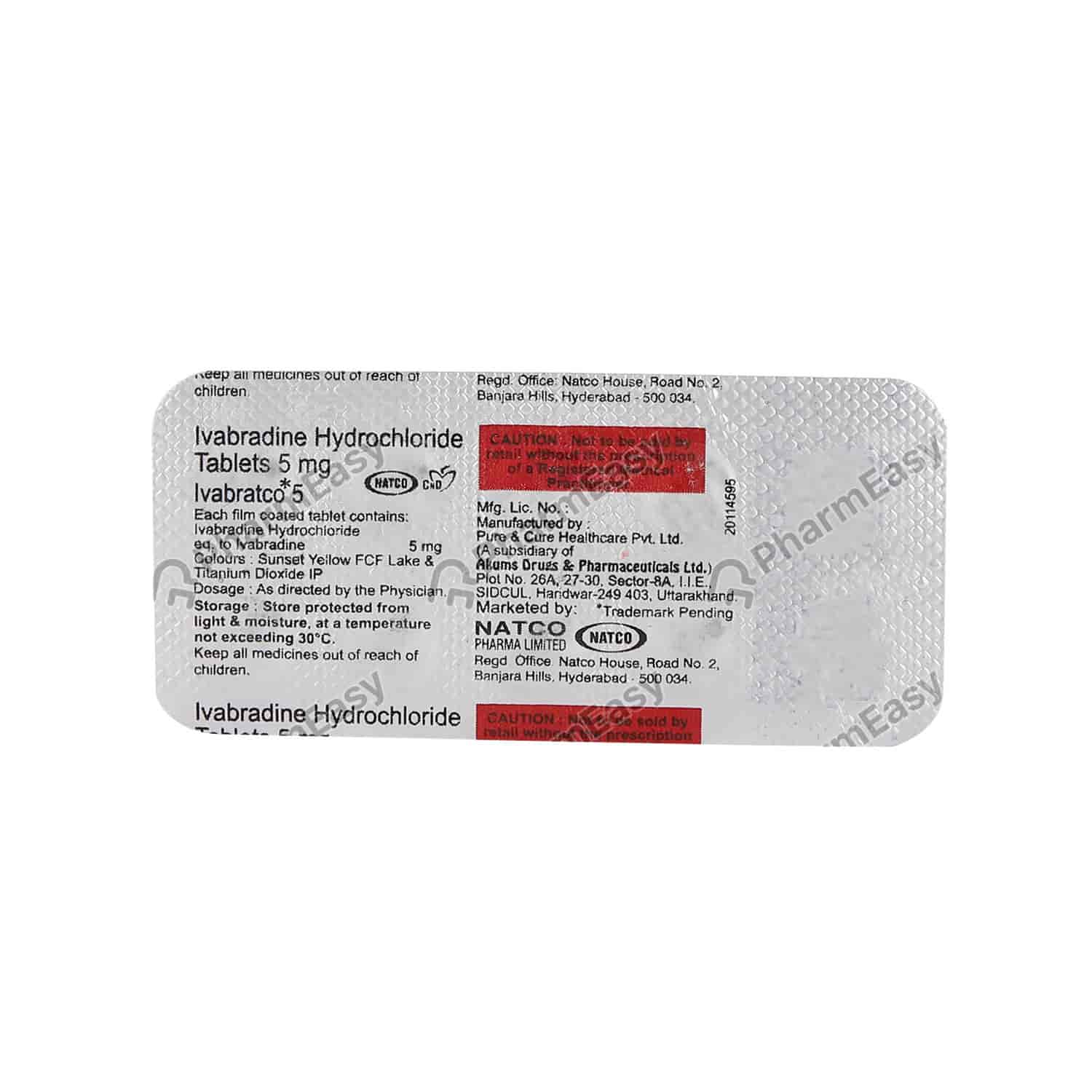 Buy Ivabratco 5mg Strip Of 10 Tablets Online at flat 15% off | PharmEasy