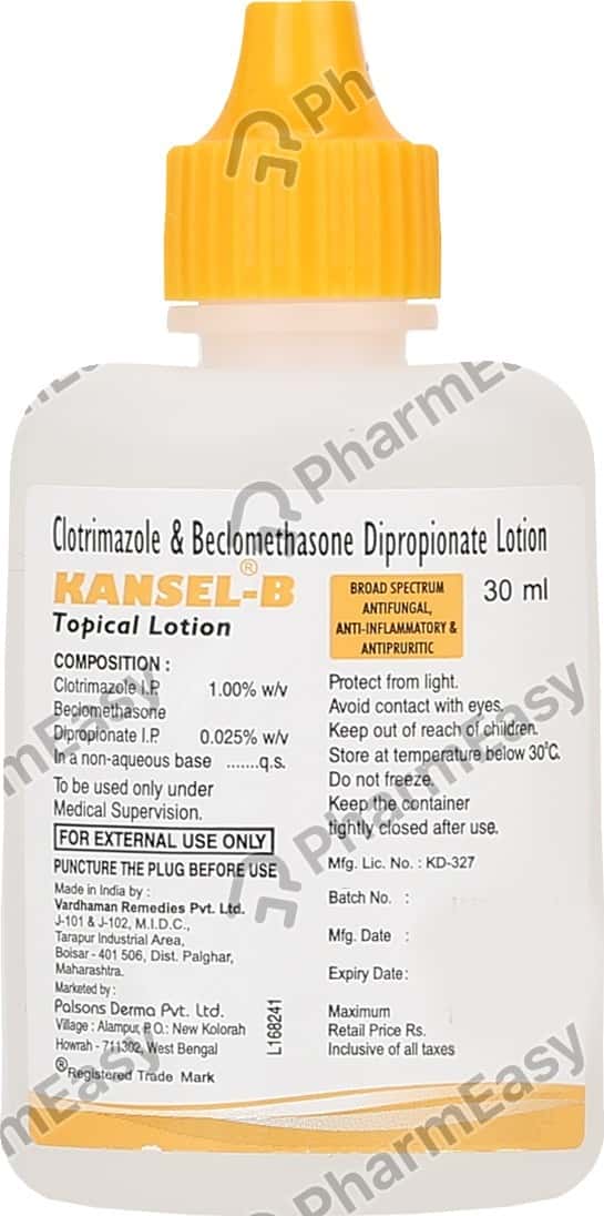 Kansel B Lotion 30ml: Uses, Side Effects, Price & Dosage | PharmEasy