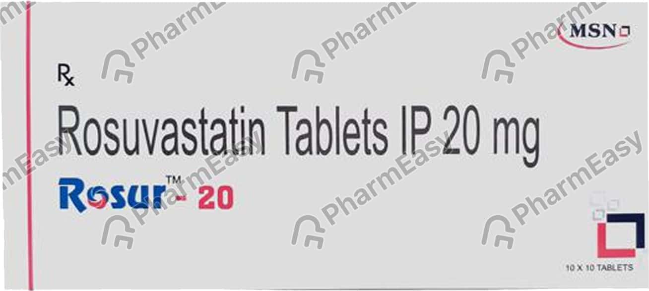 Rosur 20 MG Tablet (10): Uses, Side Effects, Price & Dosage | PharmEasy