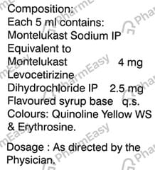 Montina-L Syrup: Uses, Side-effects, Price, Dosage & More Info - PharmEasy
