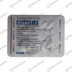 Buy Rizact 5 MG Tablet (10) Online & Save Up to 24% at PharmEasy