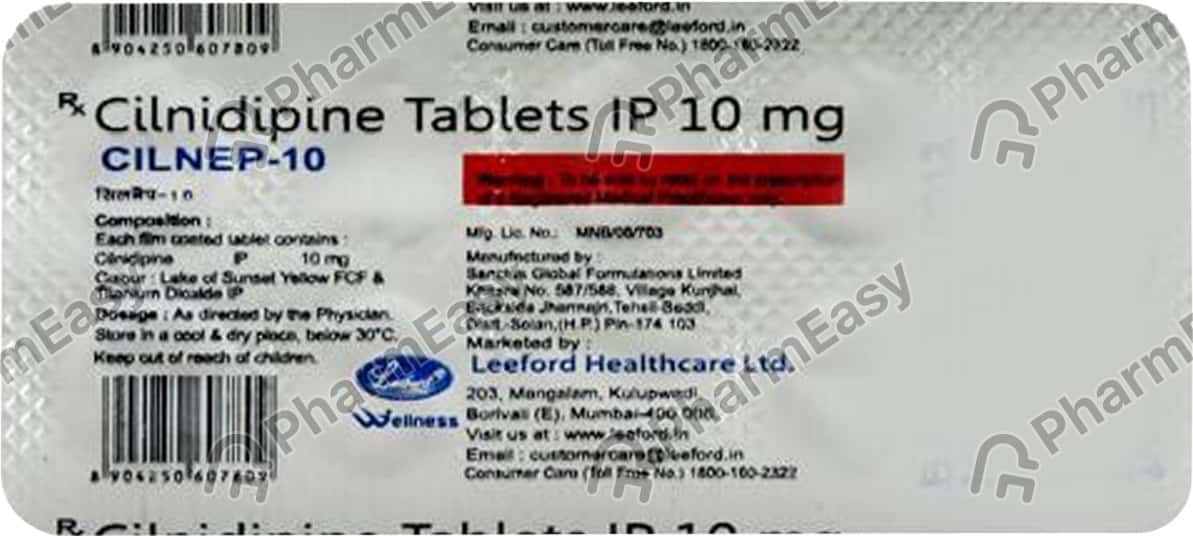 Cilnep 10 MG Tablet (10): Uses, Side Effects, Price & Dosage | PharmEasy