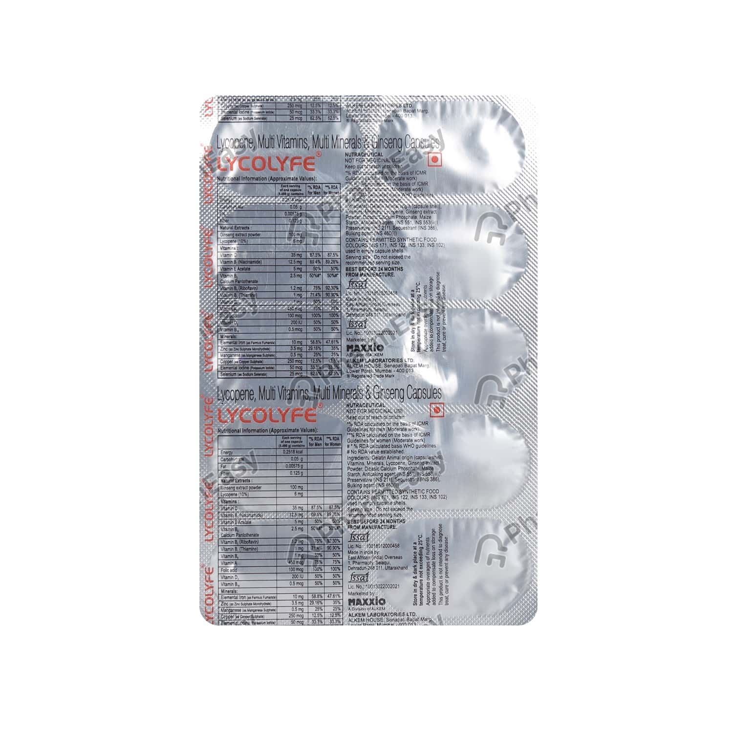 Buy Lycolyfe Strip Of 10 Capsules Online at Flat 18% OFF* | PharmEasy