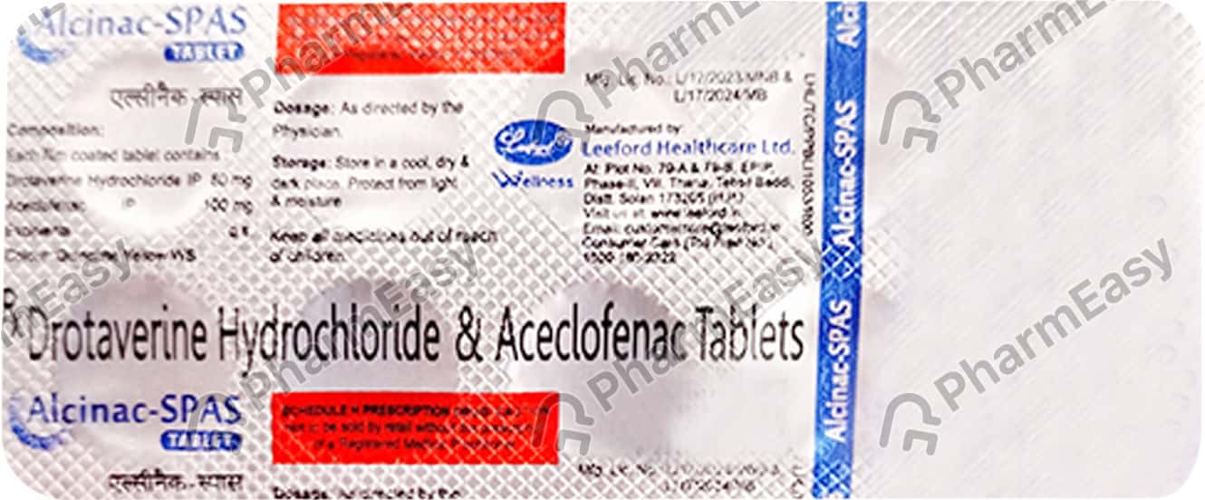 Alcinac Spas Tablet: Uses, Side Effects, Price & Dosage | PharmEasy