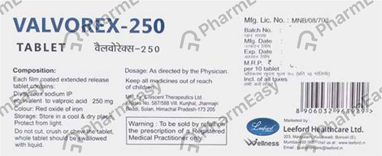 Valvorex 250 MG Tablet (10): Uses, Side Effects, Price & Dosage | PharmEasy