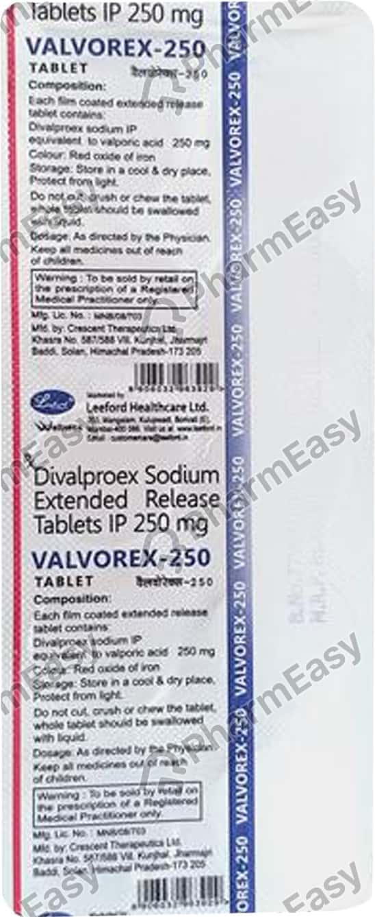 Valvorex 250 MG Tablet (10): Uses, Side Effects, Price & Dosage | PharmEasy