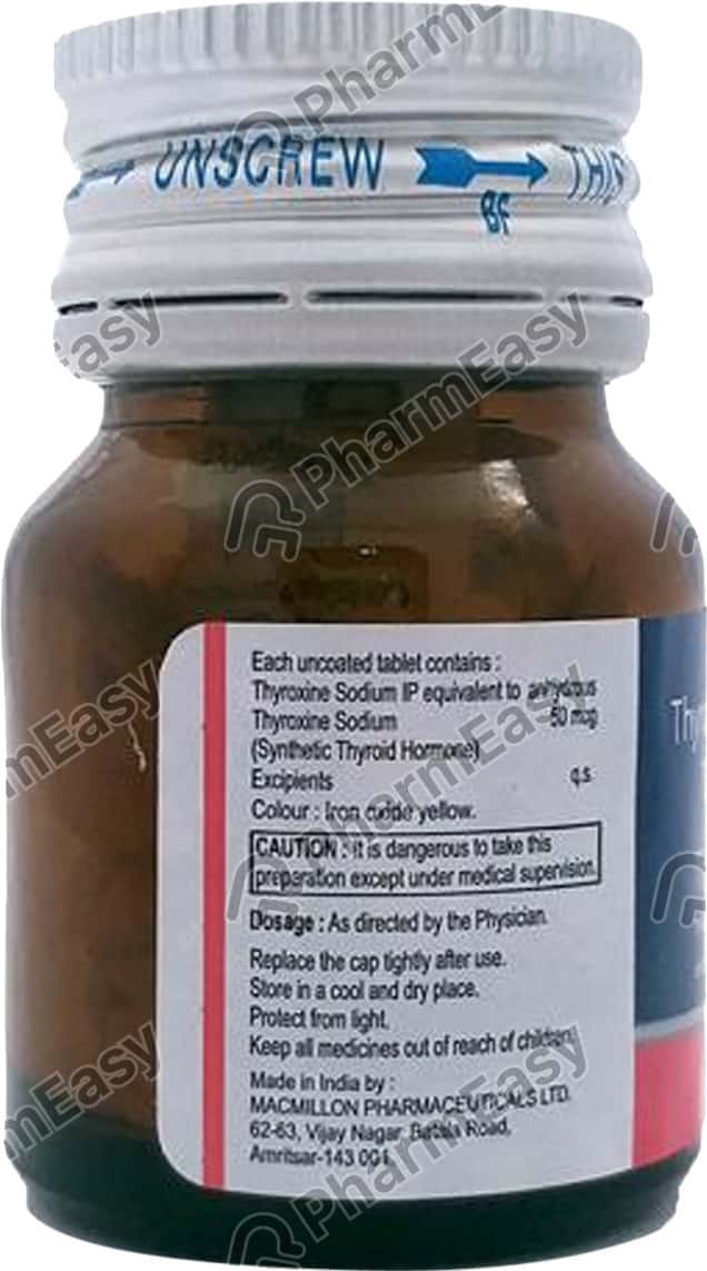 Thyroactiv 50 MCG Tablet (100): Uses, Side Effects, Price, Dosage ...