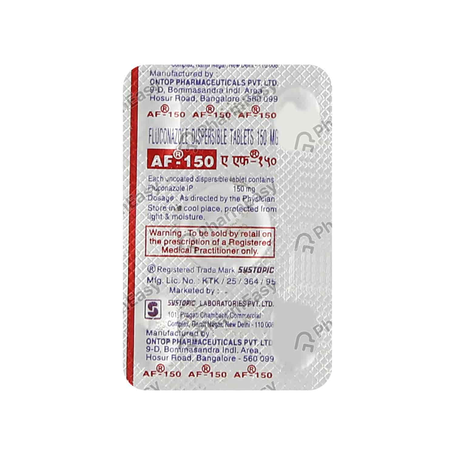 Af 150 Mg Tab 1`S - Uses, Side Effects, Dosage, Composition & Price ...