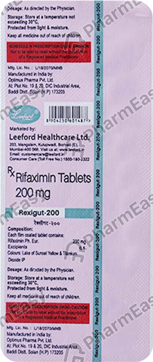 Rexigut 200 MG Tablet (10): Uses, Side Effects, Price & Dosage | PharmEasy