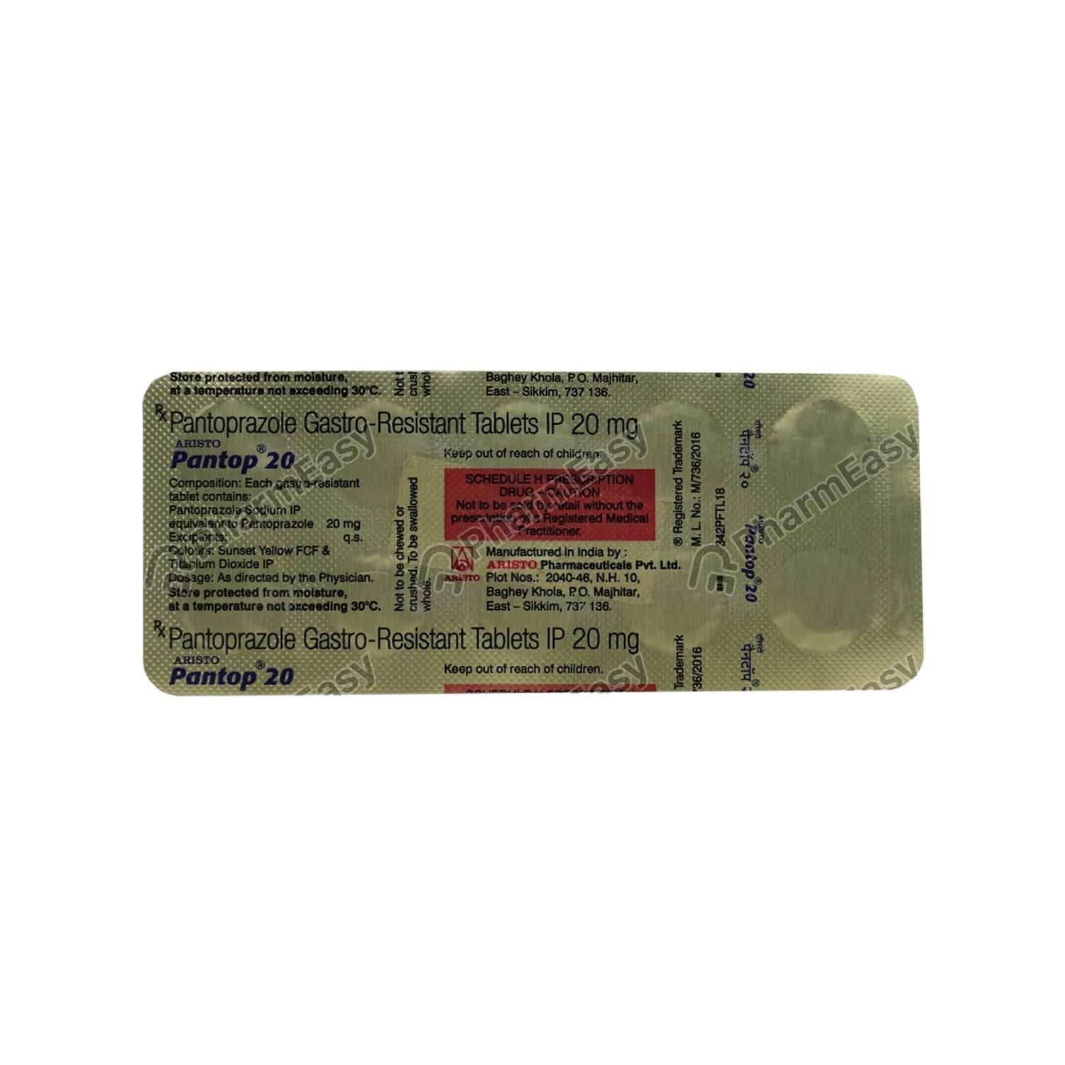 Pantop 20 MG Tablet (10) - Uses, Side Effects, Dosage, Composition ...