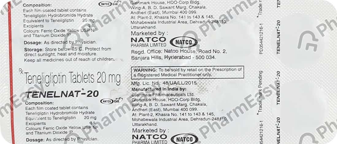 Tenelnat 20 MG Tablet (10): Uses, Side Effects, Price & Dosage | PharmEasy