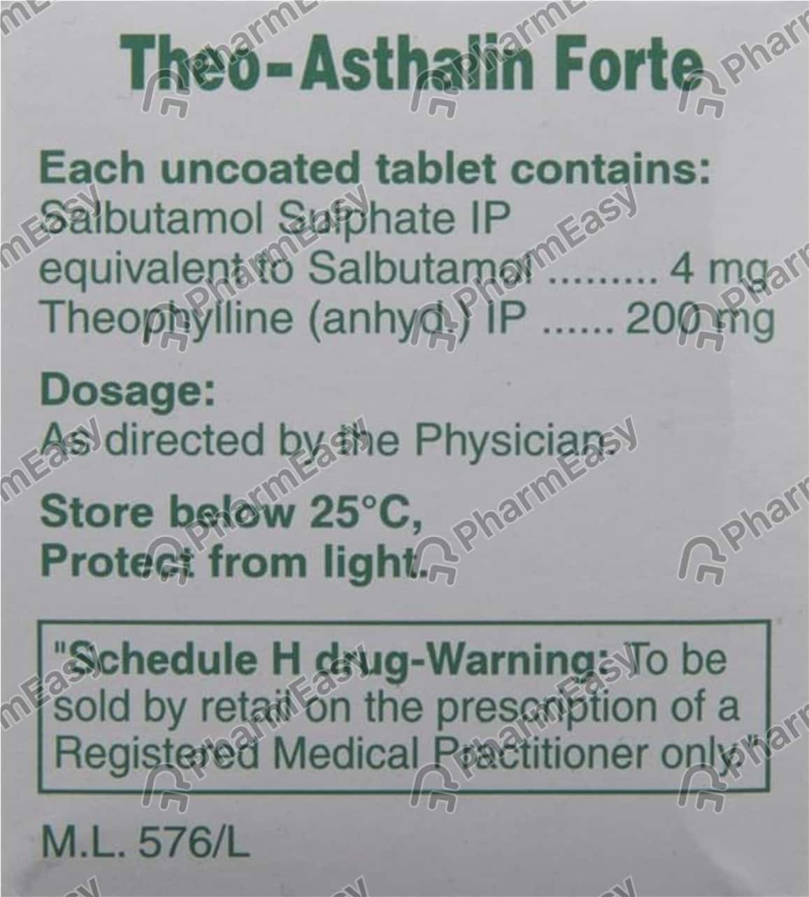 Buy Theo Asthalin Forte Strip Of 15 Tablets Online at Flat 15% OFF ...