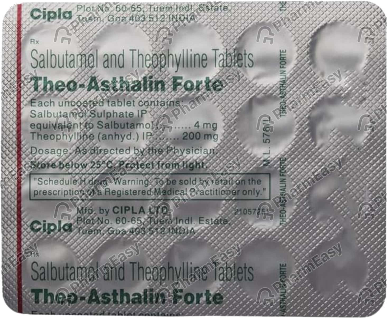 Buy Theo Asthalin Forte Strip Of 15 Tablets Online at Flat 15% OFF ...