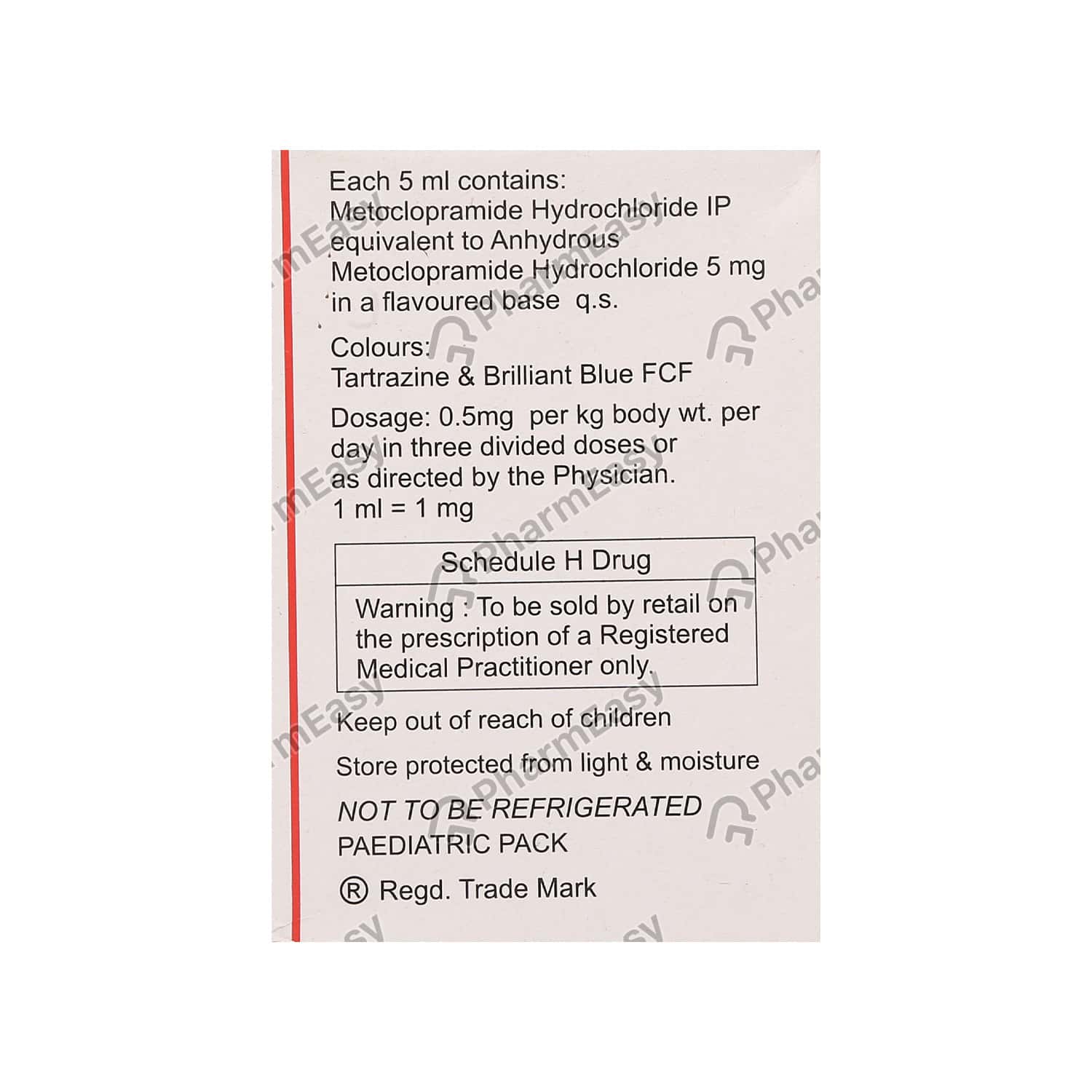 Buy Perinorm 5 MG Syrup (60) Online at Flat 18% OFF* | PharmEasy