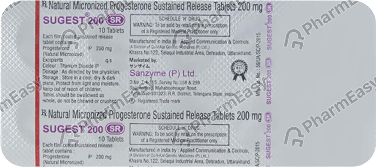 Sugest Sr 200 MG Tablet (10): Uses, Side Effects, Price, Dosage ...