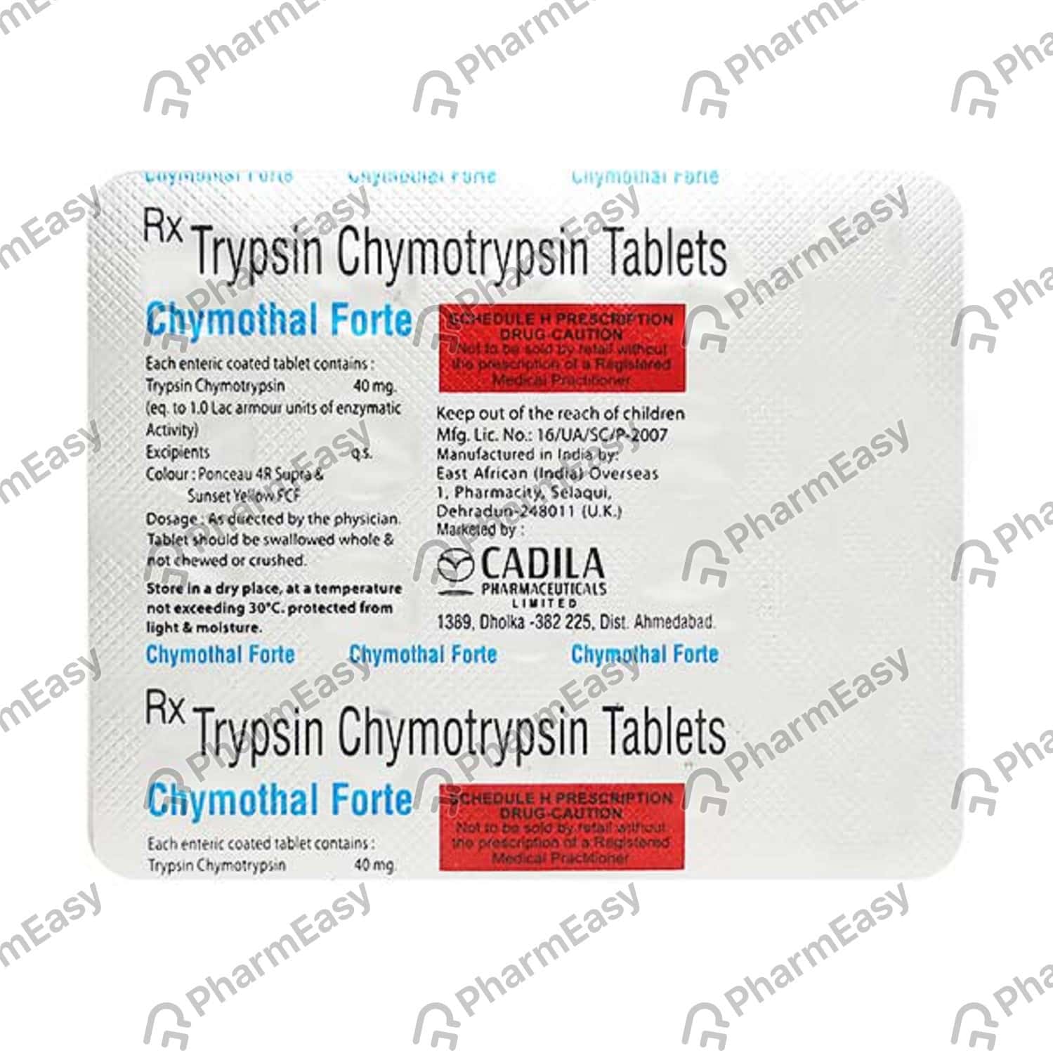 Chymothal Forte 10000 AU Tablet (20): Uses, Side Effects, Price ...