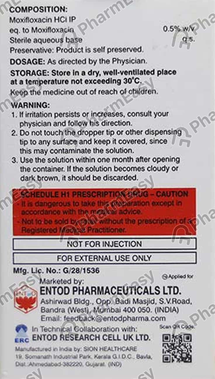 Enmox 0.5 % Eye Drop (5): Uses, Side Effects, Price & Dosage | PharmEasy