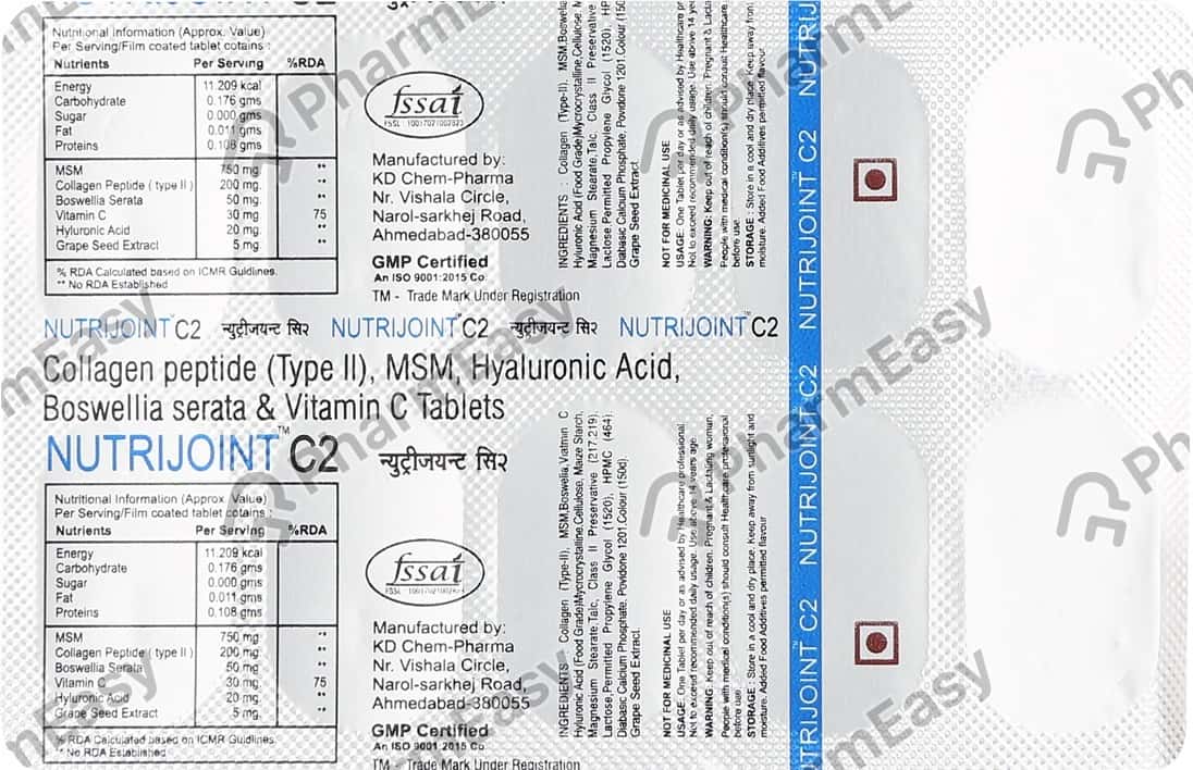 Buy Nutrijoint C2 Tablet (10) Online at Flat 15% OFF | PharmEasy