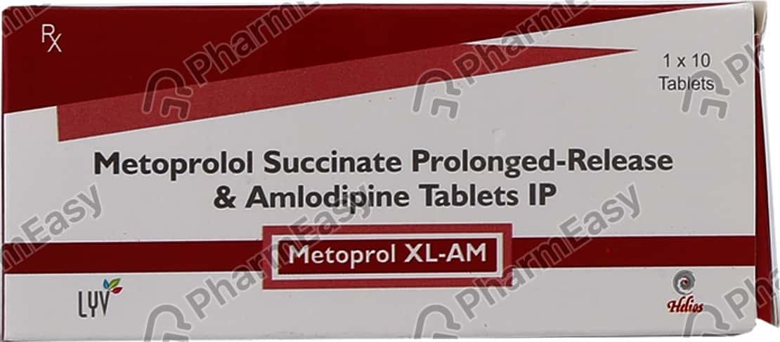 Metoprol Xl Am 50/5mg Strip Of 10 Tablets: Uses, Side Effects, Price ...