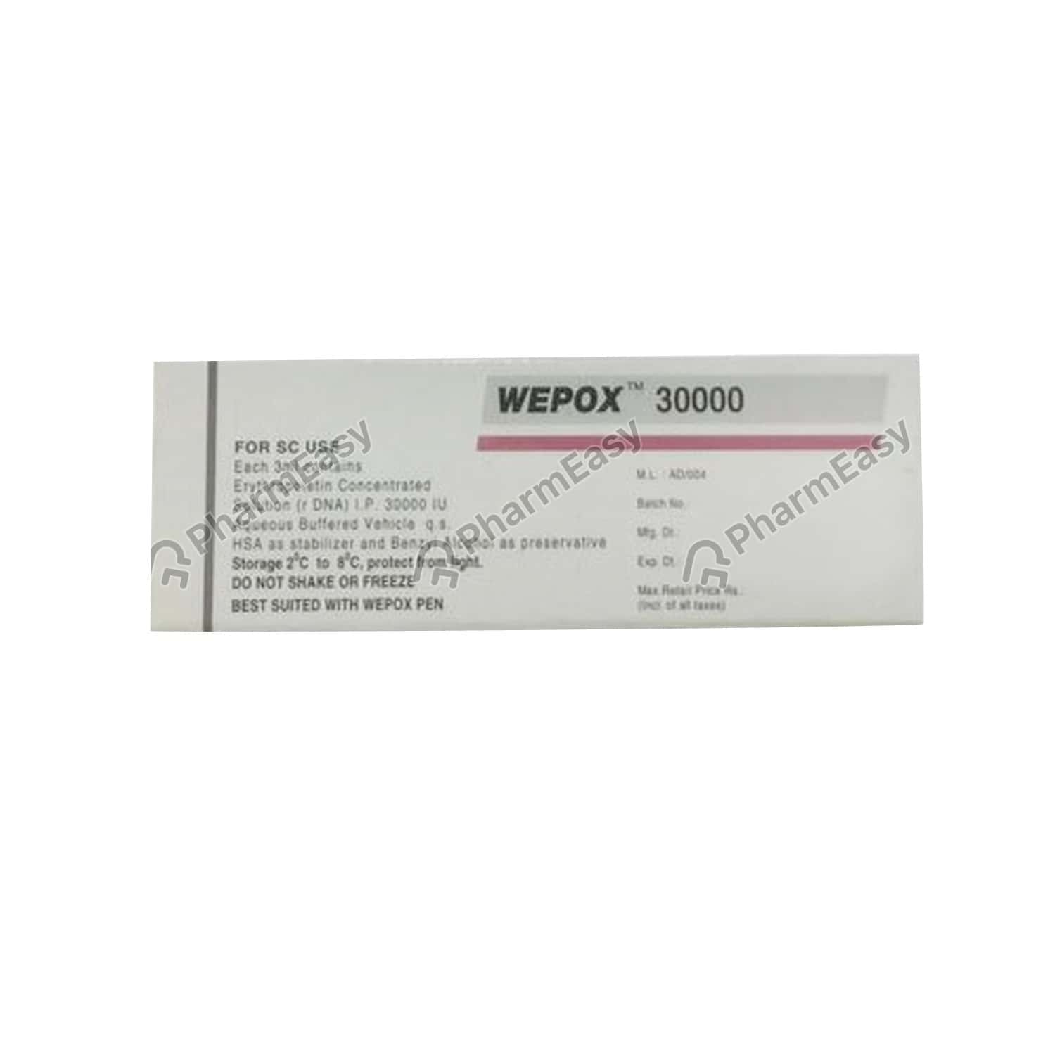 Buy Wepox 30000 IU Injection (3) Online at Flat 18% OFF* | PharmEasy