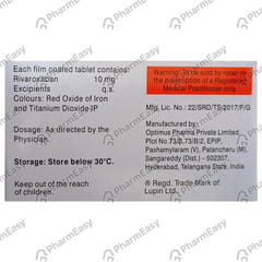 Rivaban 10 MG Tablet (10): Uses, Side Effects, Price & Dosage | PharmEasy